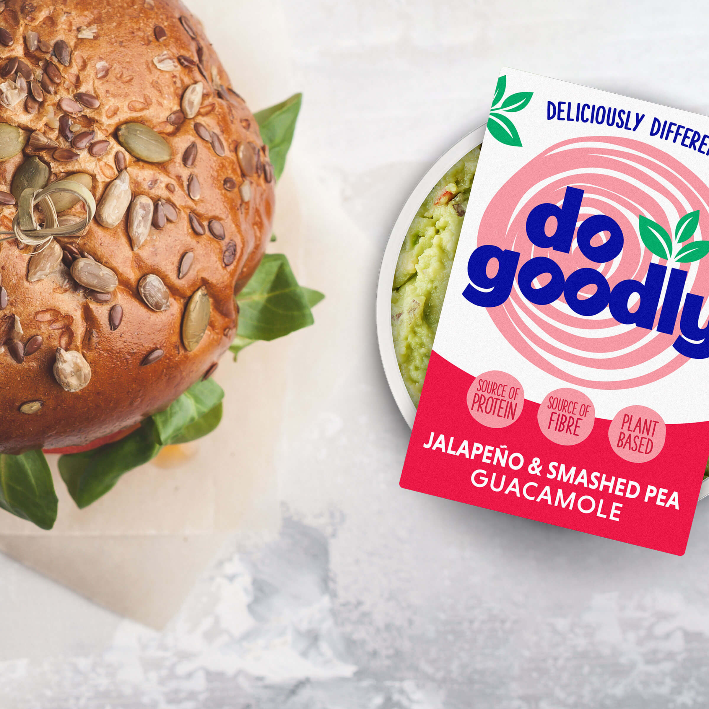 Healthy Veggie Burger with Do Goodly Jalepano & Smashed Pea Guacamole ...