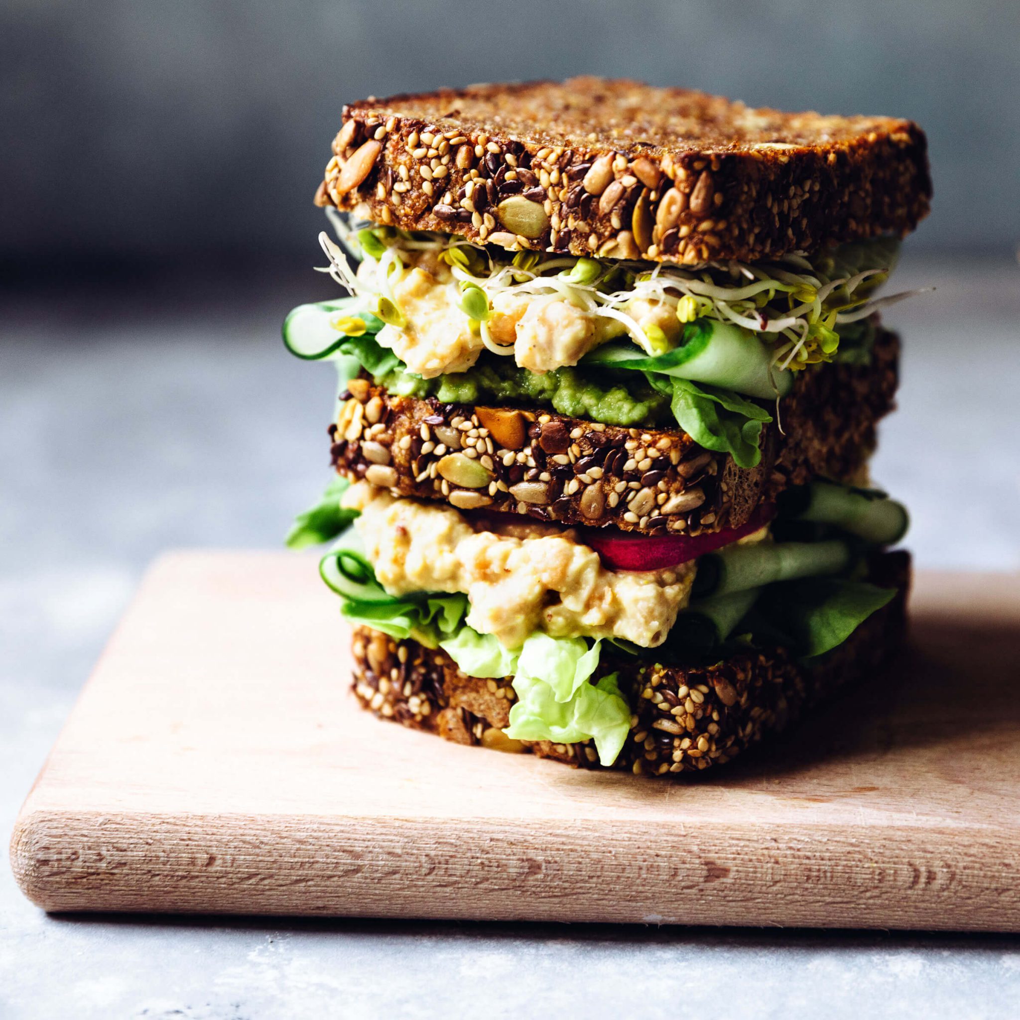Smashed Pea Guacamole Sandwich Stack | Do Goodly Dips